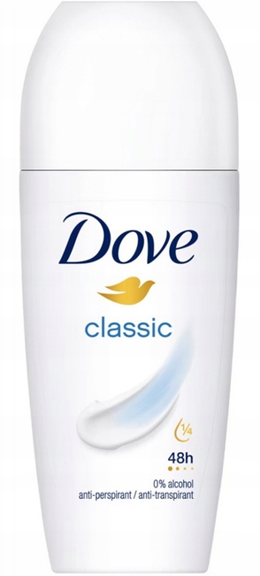 Dove Classic 48H Antyperspirant kulka roll-on bez alkoholu 50ml - Drogeria eKobieca.pl