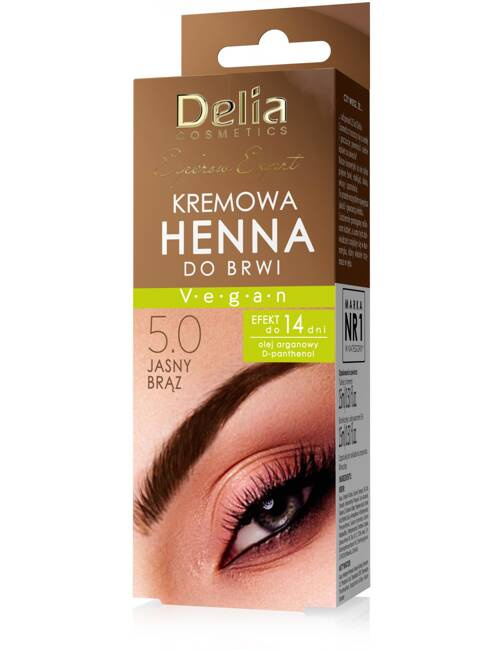 Delia Cosmetics Eyebrow Expert Henna kremowa do brwi - 5.0 Jasny brąz ...